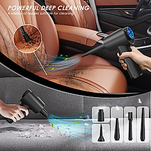 Compressed air Duster - Keyboard Cleaner - Good Replace Compressed for air can - Reusable no Canned air Duster - Computer Cleaner - Car Duster - pc Duster Electric Cordless air Duster 91000RPM 7600mAh