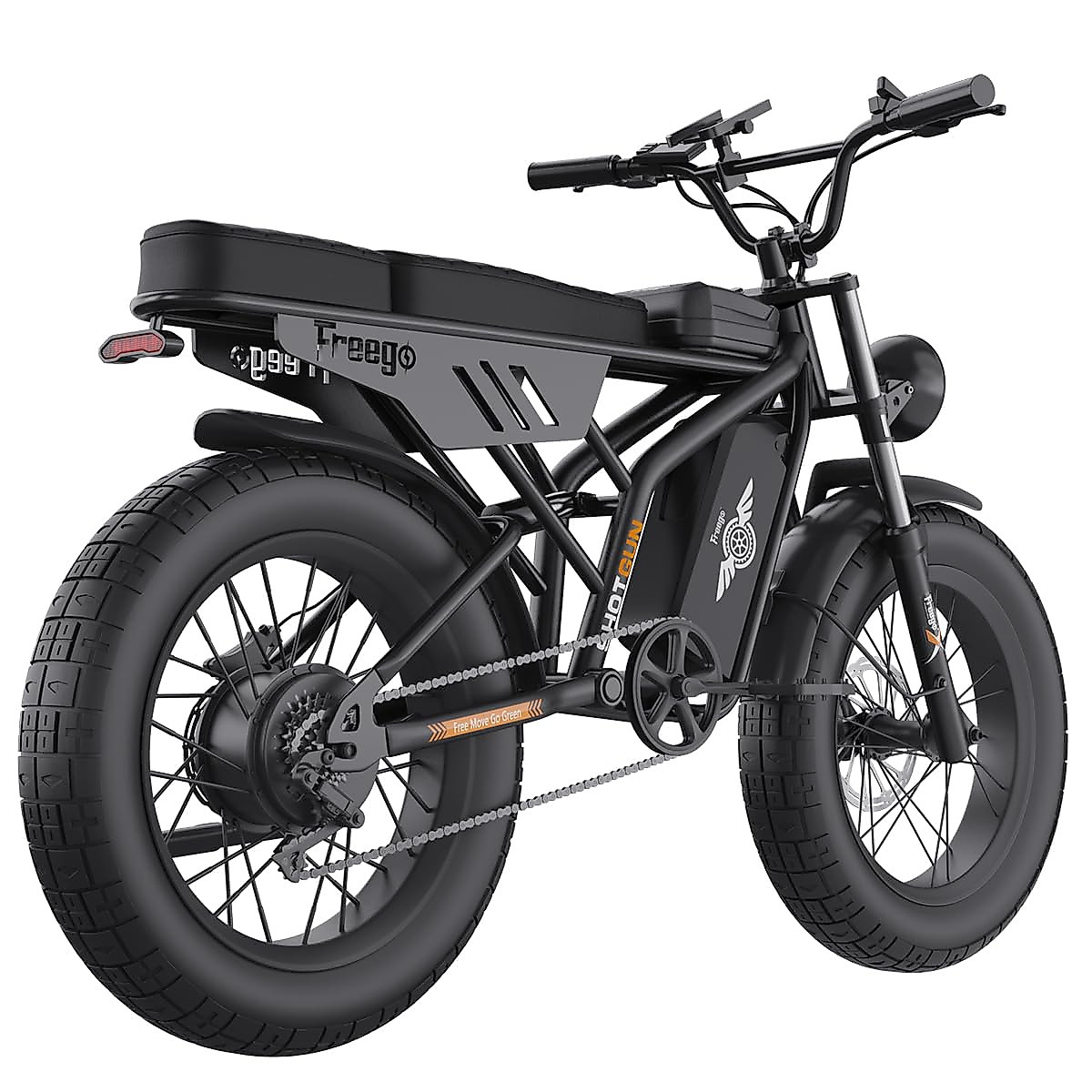 Freego Electric Motorcycle Dirt Bike for Adults, 1400W(Peak)/48V/22.5Ah, F2 Pro 20" x 4.0" Fat Tires Electric Bicycle, Top Speed 34MPH & 50Miles Ebike 7 Speed Dual Hydraulic Brake/Suspension