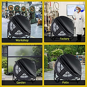 Aucovely 1PCS Outdoor Industrial Fan Cover Waterproof Dustproof 42" Fan Cover Protective Cover Fan Accessories Fan Guard Blower Cover (47x21.5x46 inch)