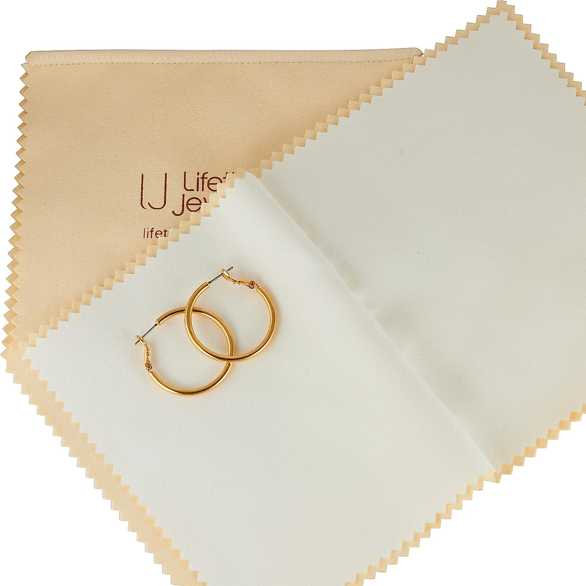 LIFETIME JEWELRY Polishing Cloth New and Improved Professional Cleaner for Gold or Rhodium Plated Jewelry Comes in Plastic Storage Pouch 5 x 6 Inches