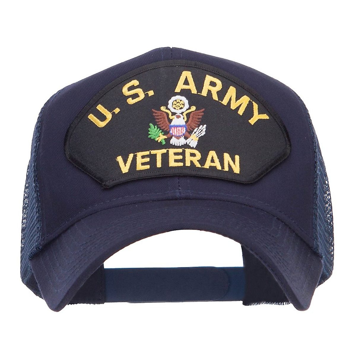 e4Hats.com US Army Veteran Military Patched Mesh Cap - Navy OSFM