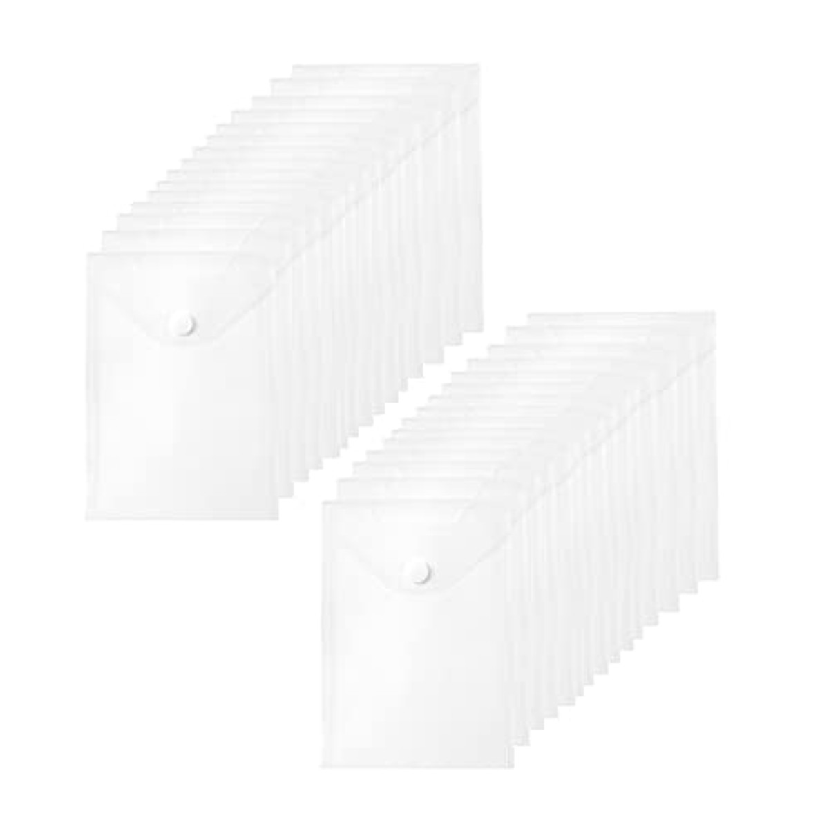 YOAVIP Small 7x9 A5 Clear Plastic Envelopes Hook Loop Closure 30 Packs