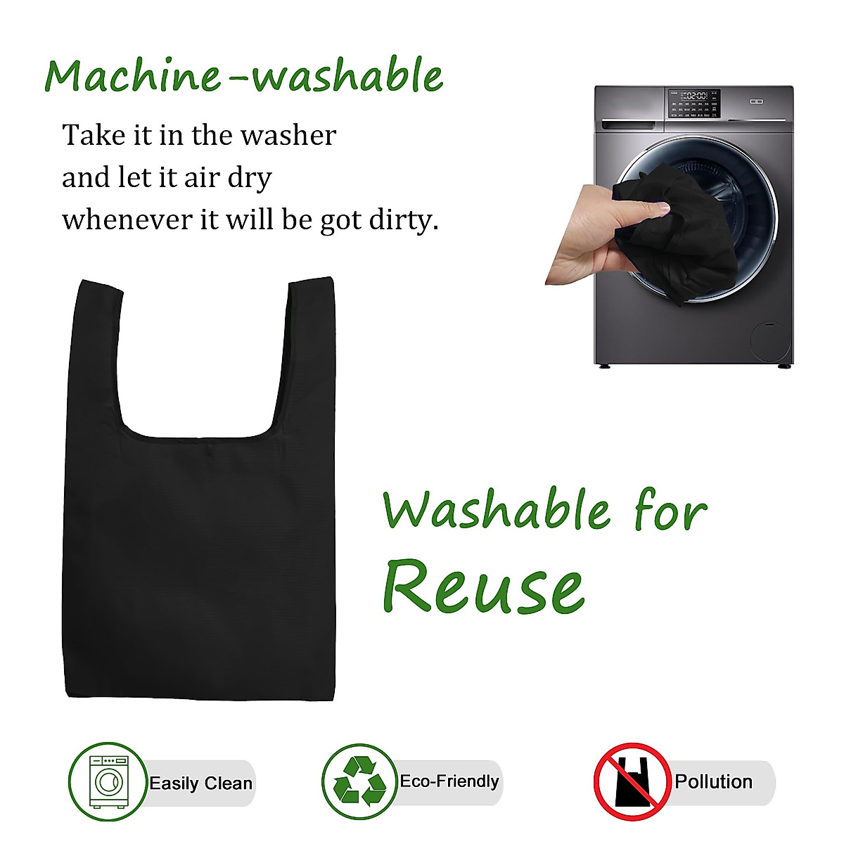 2 Pcs Evohyah Shopping Bags Reusable Grocery Tote Bags Kitchen Reusable Grocery Bags S-XLarge 50LBS Ripstop Geometric Fashion Recycling Bags Folding Storage Bag Machine Washable Nylon Bags