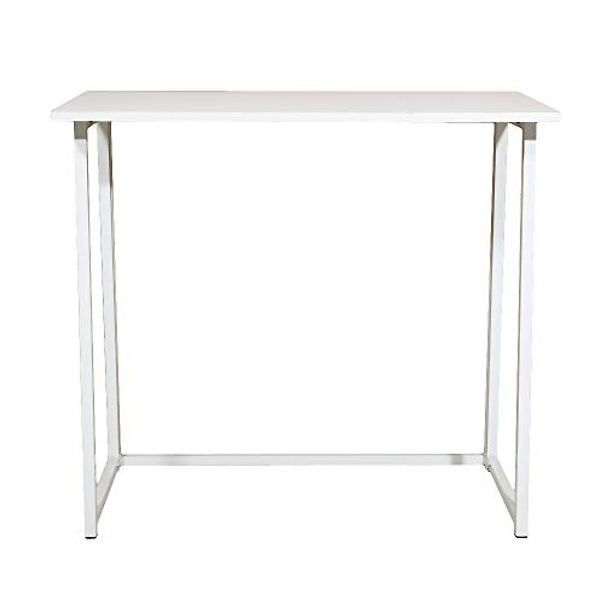 Folding Computer Desk for Small Spaces, Need Assembly Space-Saving Home Office Desk, Foldable Computer Table, Laptop Table, Writing Desk, Compact Study Reading Table (White)