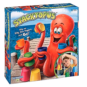 Stacktopus Kids' Game -- Use Silly Sea Fingers to Stack Cups -- Ages 5+