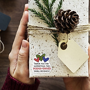 muminglong Muminglong 1.5 Inch Thank You for Supporting This Mama-Owned Small Business Sticker,Thank You Sticker,Small Shop Sticker, Small Business, Handmade Sticker,Packaging Sticker, 500 PCS