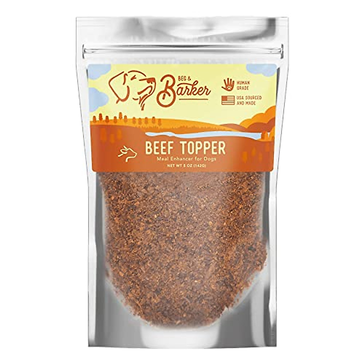 Beg & Barker Beef Dog Food Topper (5 oz, Pack of 1) - Premium Meal Mixers for Dogs - Healthy Dog Food Topper - All Natural, Dog Food Seasoning - High Protein Beef Dog Food Toppers