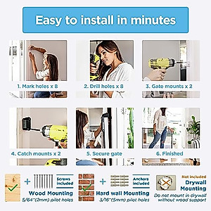 Retractable Baby Gate Perma Child Safety 41" Tall x 71” Wide, Mesh, For Stairs, Doorways, Dogs, Pets, Indoor, Outdoor, One-Handed Operation, Locking, Easy Install, Hardware Mount, Black