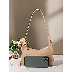 GORGLITTER Shoulder Bags for Women Hobo Tote Handbag Mini Clutch Purse with Zip Closure Khaki One Size