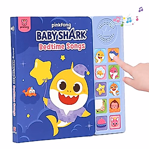 Baby Shark Bedtime Songs 10 Button Sound Book | Baby Shark Toys | Learning & Education Toys | Interactive Baby Books for Toddlers 1-3 | Gifts for Boys & Girls