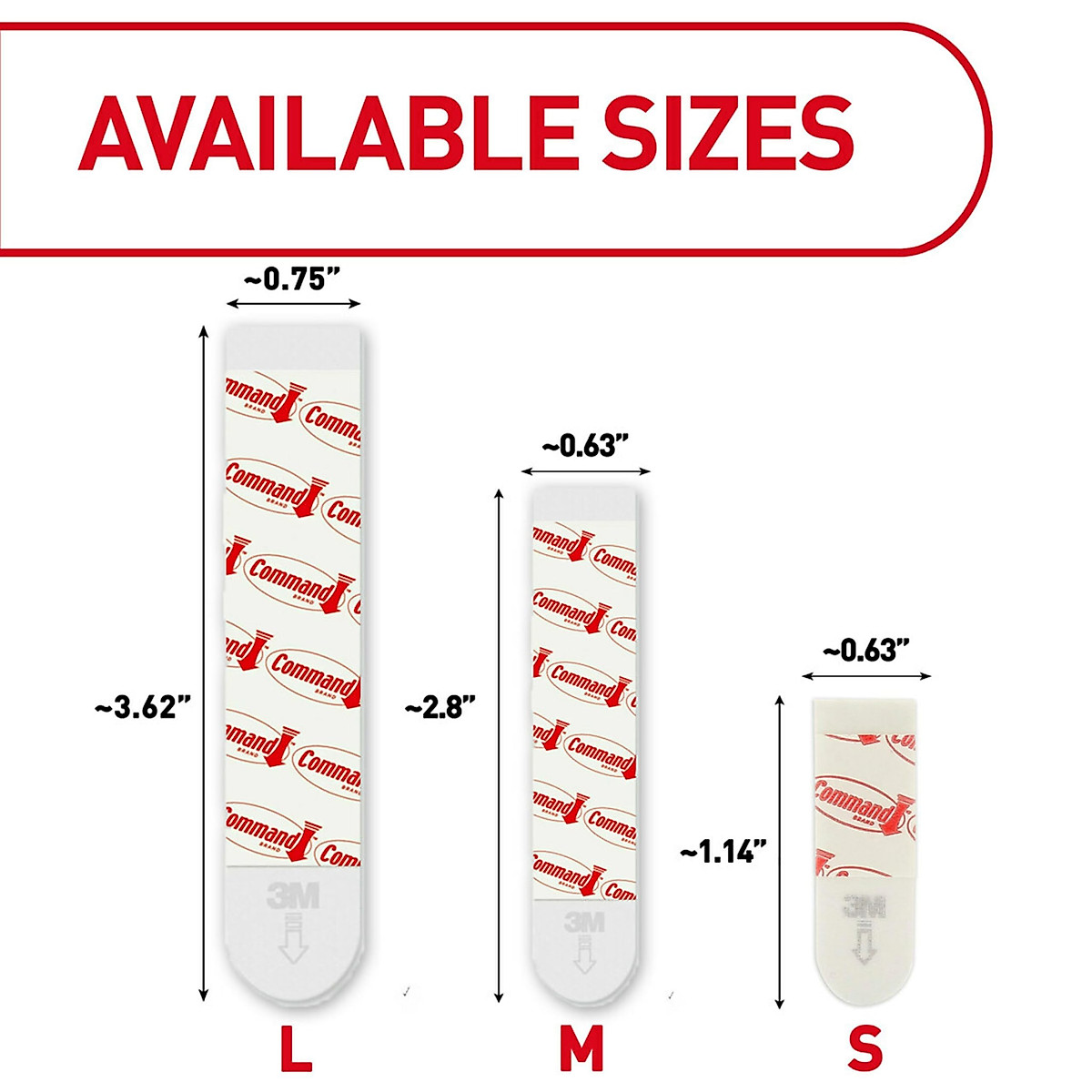 Command Large Refill Adhesive Strips, Damage Free Hanging Wall Adhesive Strips for Large Indoor Wall Hooks, No Tools Removable Adhesive Strips for Living Spaces, 20 White Command Strips