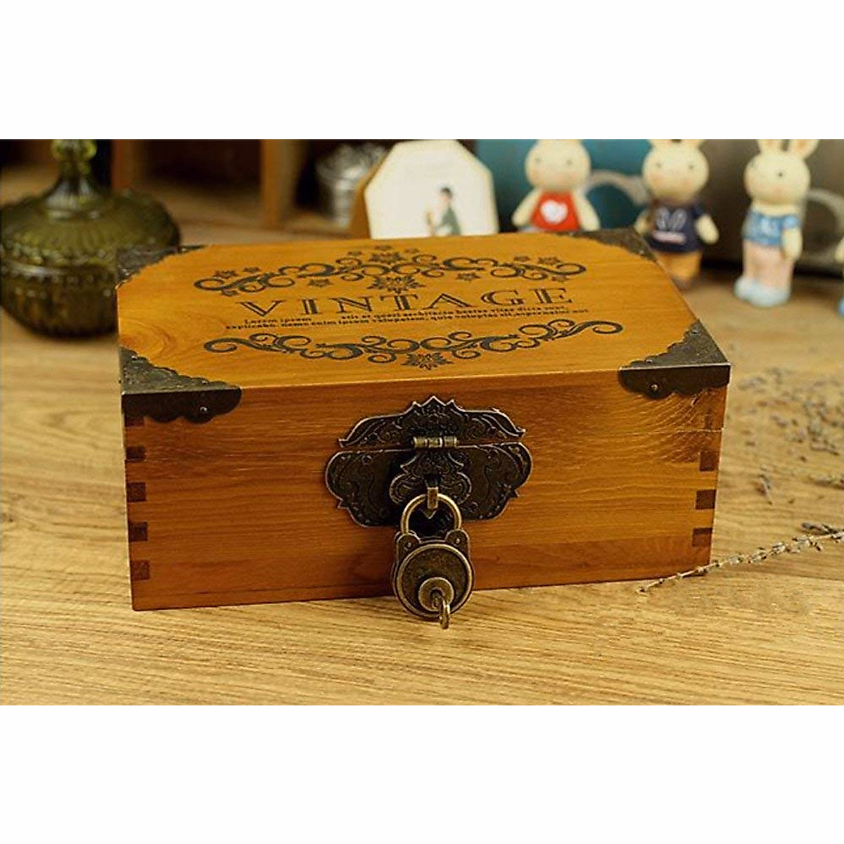 Hyamass 3pcs Vintage Antique Style Mini Archaize Padlocks Key Lock with Keys (Bronze)