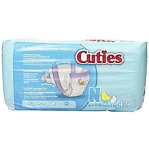 Cuties Baby Diapers, Newborn, 42 Count