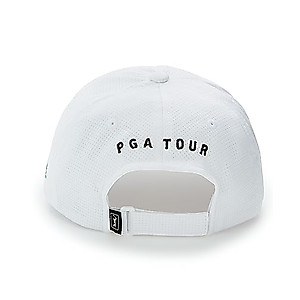 PGA TOUR Men's Standard Mesh Golf Hat, Bright White, One Size