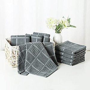 Glynniss Kitchen Towels and Dishcloths Set, Dish Towels and Dish Rags for Washing Dishes, for Cleaning Cooking Drying Pack of 8 (Grey)
