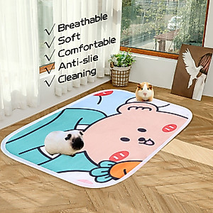 OLDCAT 4PCS Guinea Pig Beddings - Washable Guinea Pig cage Liners, Waterproof Reusable & Anti Slip for Small Animals Rabbit Hamster Rat