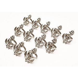 Alpha Living Home Christmas Decoration Silver Napkin Rings Set of 12, Thanksgiving Napkin Holders, Napkin Rings Bulk for Fall, Christmas, Party Decoration, Dinning Table, Everyday, Family Gatherings