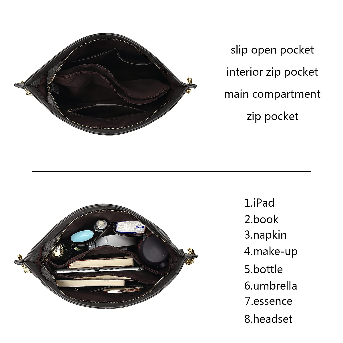 YALUXE Genuine Leather Shoulder Bag Stylish Womens Crossbody Travel Fashion Chain