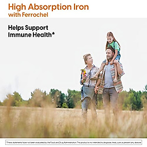 Doctor's Best High Absorption Iron with Ferrochel, Gentle on The Stomach, Immune Health, Blood Health, 27 mg
