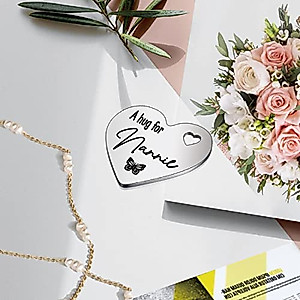 Inspirational Pocket Hug Token Gift for Grandma, Long Distance Relationship Keepsake Stainless Steel Double Sided Little Heart Shaped Pocket Hug Token Gift for Grandma Nana- A Pocket Hug for Nannie