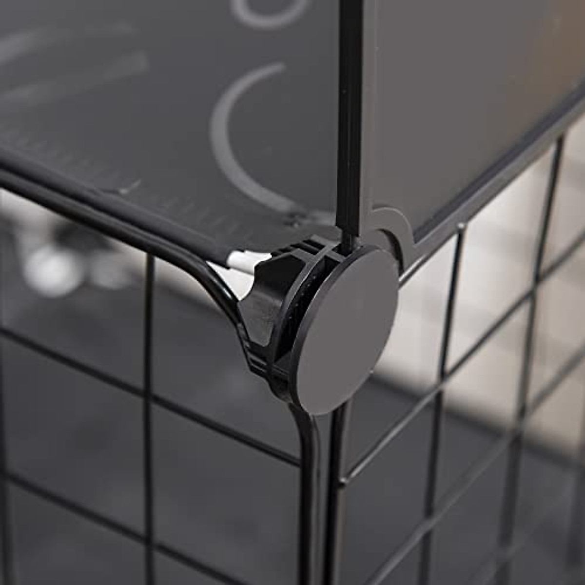 PawHut Pet Playpen Small Animal Cage Portable Metal Wire Yard Fence with Door, Ramp, Platform for Kitten, Ferret