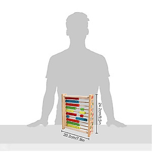 Sealive Classic Wooden Abacus for Kids Math, Educational Counting Toy with 100 Beads, 123 Learning Number Abacus for Toddler, Mathematics Toy Beads Game for Preschool Children Kindergarten