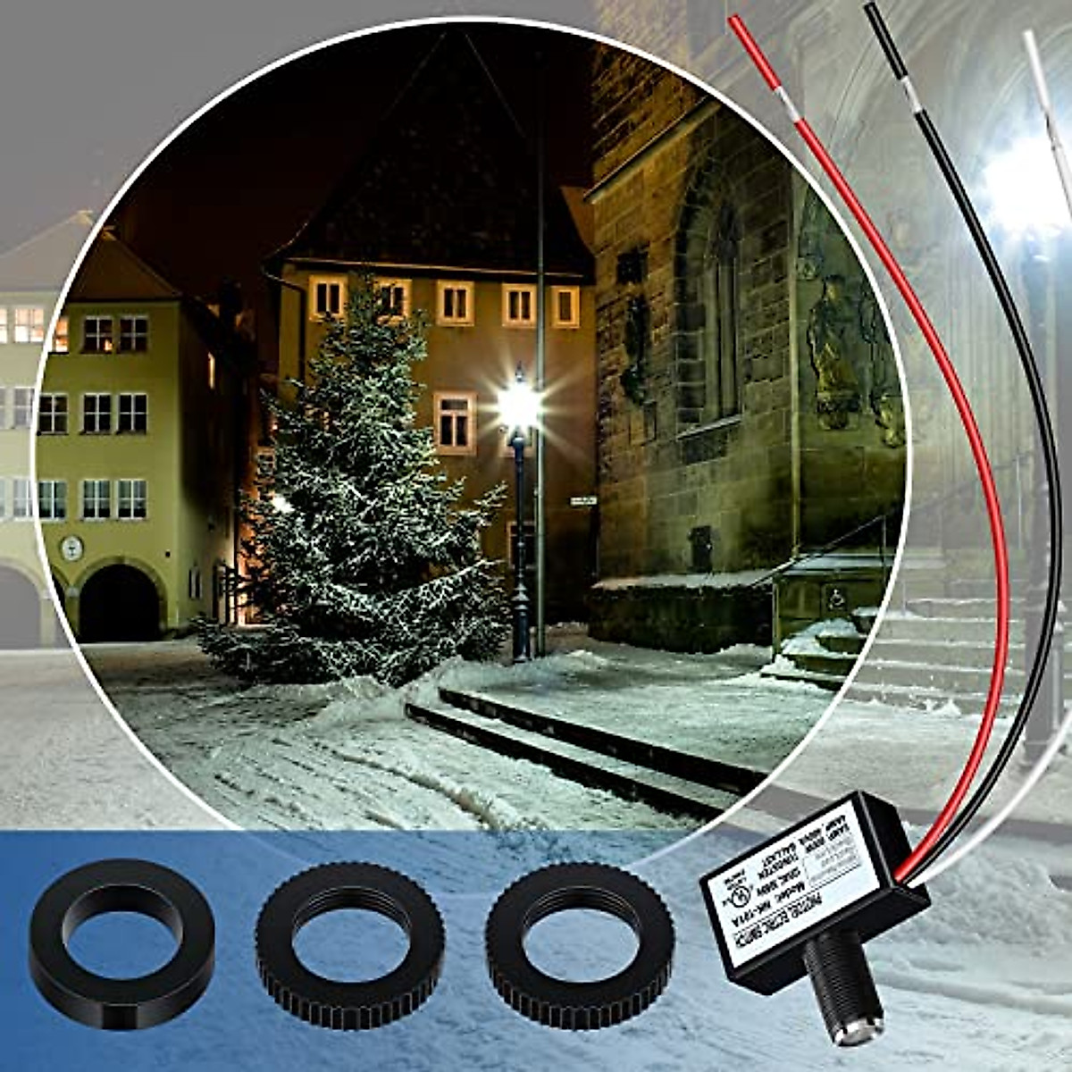 4 Pack 120V AC Photoelectric Switch Light Control Sensor Button Switch with Automatic Illumination Detection Circuit,Dusk to Dawn Senso