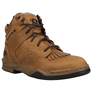 ROPER Mens Horseshoe Kiltie 5 Inch Non-Marking Steel Toe Work Safety Shoes Casual - Brown - Size 11 M