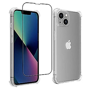Yetagso Case for iPhone 14 Pro Max with 2 Pack Full Cover Tempered Glass Screen Protector and 1 Pack Camera Lens Protector, Soft Clear TPU Shockproof Case Cover for iPhone 14 Pro Max 6.7 inches