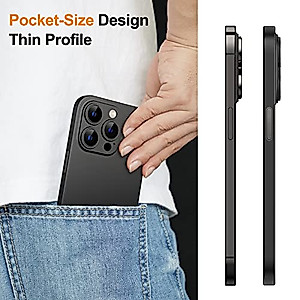 JETech Ultra Slim (0.35mm Thin) Case for iPhone 14 Pro 6.1-Inch, Camera Lens Cover Full Protection, Lightweight Matte Finish PP Hard Minimalist Case, Support Wireless Charging (Black)
