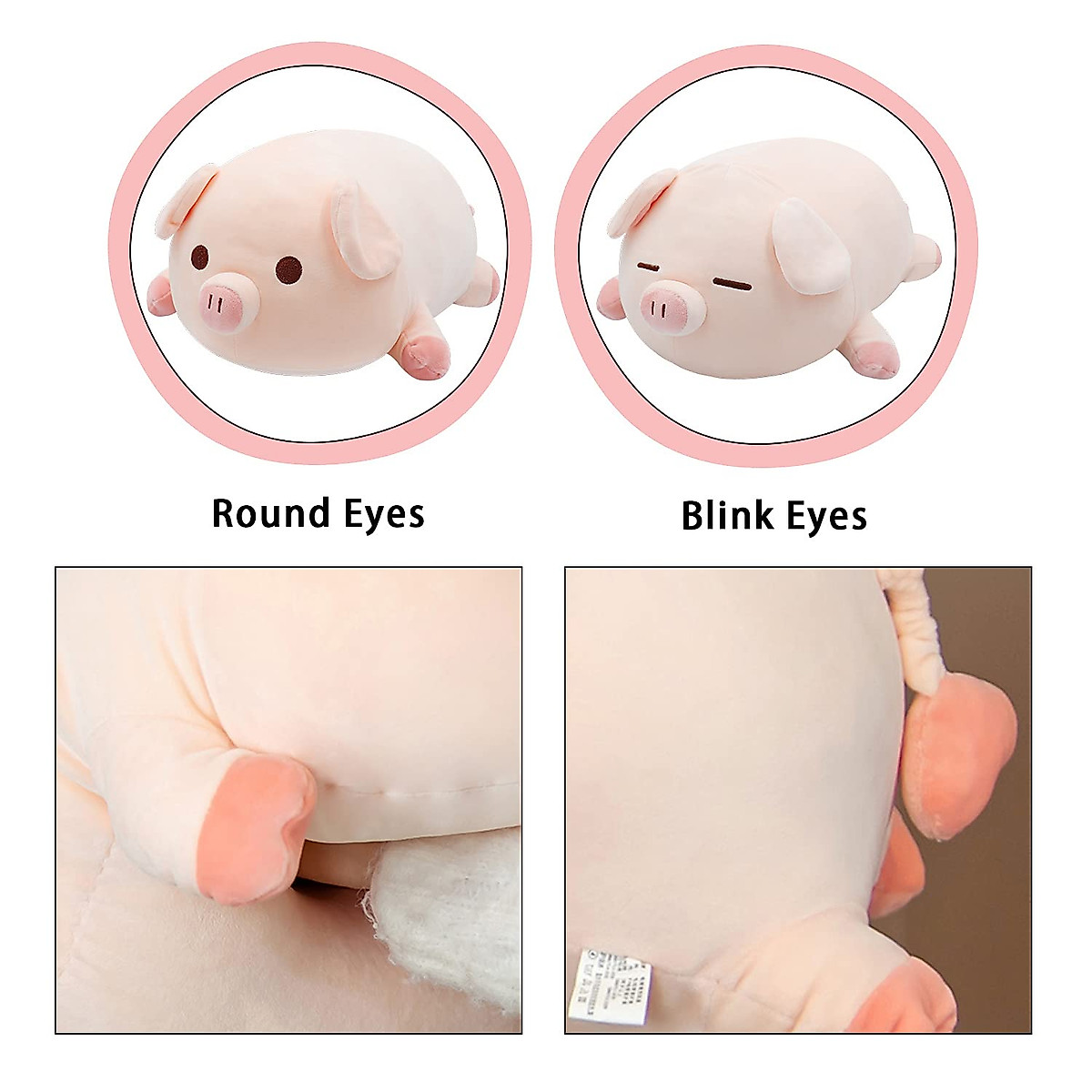 Fortuning's JDS Plush Toy 15.7'' Kawaii Pig, Soft Stuffed Animal Plush Pillow for Kids Girls Boys Birthday, Cute Decorative Pillow, Fat Plushies, Cartoon Playmate