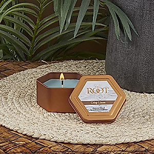 Root Candles Honeycomb Traveler Beeswax Blend Scented Candle, 4-Ounce, Crisp Linen Sky