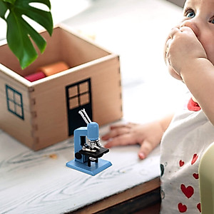 Zerodeko 1:12 Scale Dollhouse Microscope, Realistic Miniature Microscope Model, Fake Biological Microscopes for Dollhouse DIY Micro Landscape Ornament