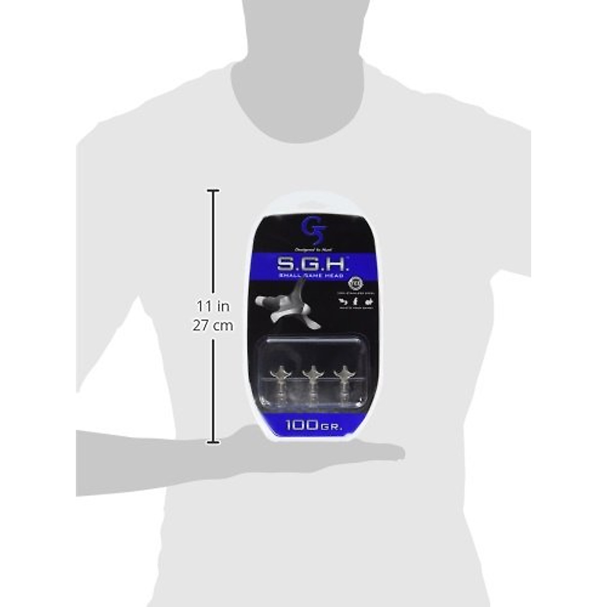 G5 150 Small Game Head Broadhead 100 Gr SS 3 Bld, 3-Pack, 1-InchDia,Silver