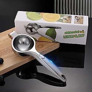 Kitchen Handheld Lemon Squeezer - Heavy Duty Citrus Juicer & Lemon Juicer Hand Press With Curved Handle - Manual Lemon Lime Squeezer & Metal Citrus Squeezer For Extracting Juices