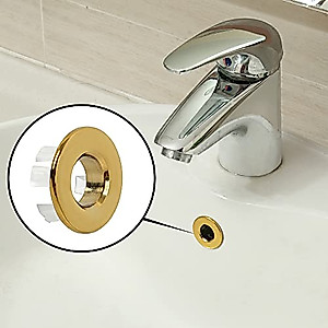 Zeesink Sink Overflow Cover,Basin Trim Overflow Cover for Bathroom Sink,Gold Color