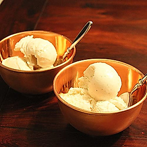 Alchemade Set of 2 Copper Ice Cream Bowls - 100% Pure Copper Bowls For Your Copper Kitchenware & Copper Dishware Collection - For Everyday Kitchen Use Or As A Metal Decorative Bowl