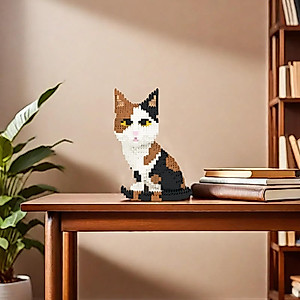 Larcele Cat Micro Building Blocks Animal Set, DIY Mini 3D Building Toy Bricks,1191pcs KLJM-05 (Cat, Model1979)