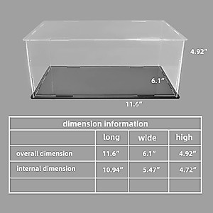 kivcmds Clear Acrylic Display Case for 1:18 Scale Model Cars,Self-Assembly,Countertop Cube Showcase Storage for Collectibles Toy
