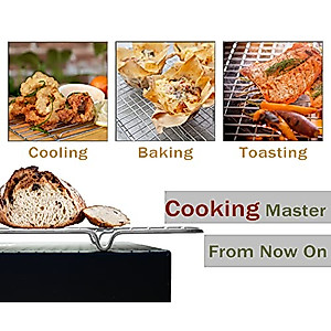 VNIMTI Baking Rack 2 Packs, Stainless Steel Cooling Racks, Wire Rack for Baking, Oven Safe Cookie Cooling Rack for Cooking, Roasting, Grilling, Drying, Fit Half Sheet Pan (16.5" * 12")