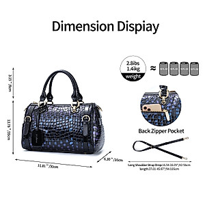 FEIMINA High-End Genuine Leather Shoulder Bag for Women, Stylish Handbag for Ladies, Refined Tote Purse, Crossbody Bag (Blue)