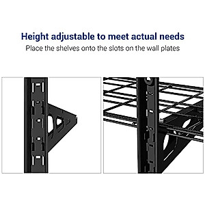 Fleximounts 3-Tier 1x3ft Garage Storage Wall Shelving 12-inch-by-36-inch per shelf Height adjustable Floating Shelves (Black)