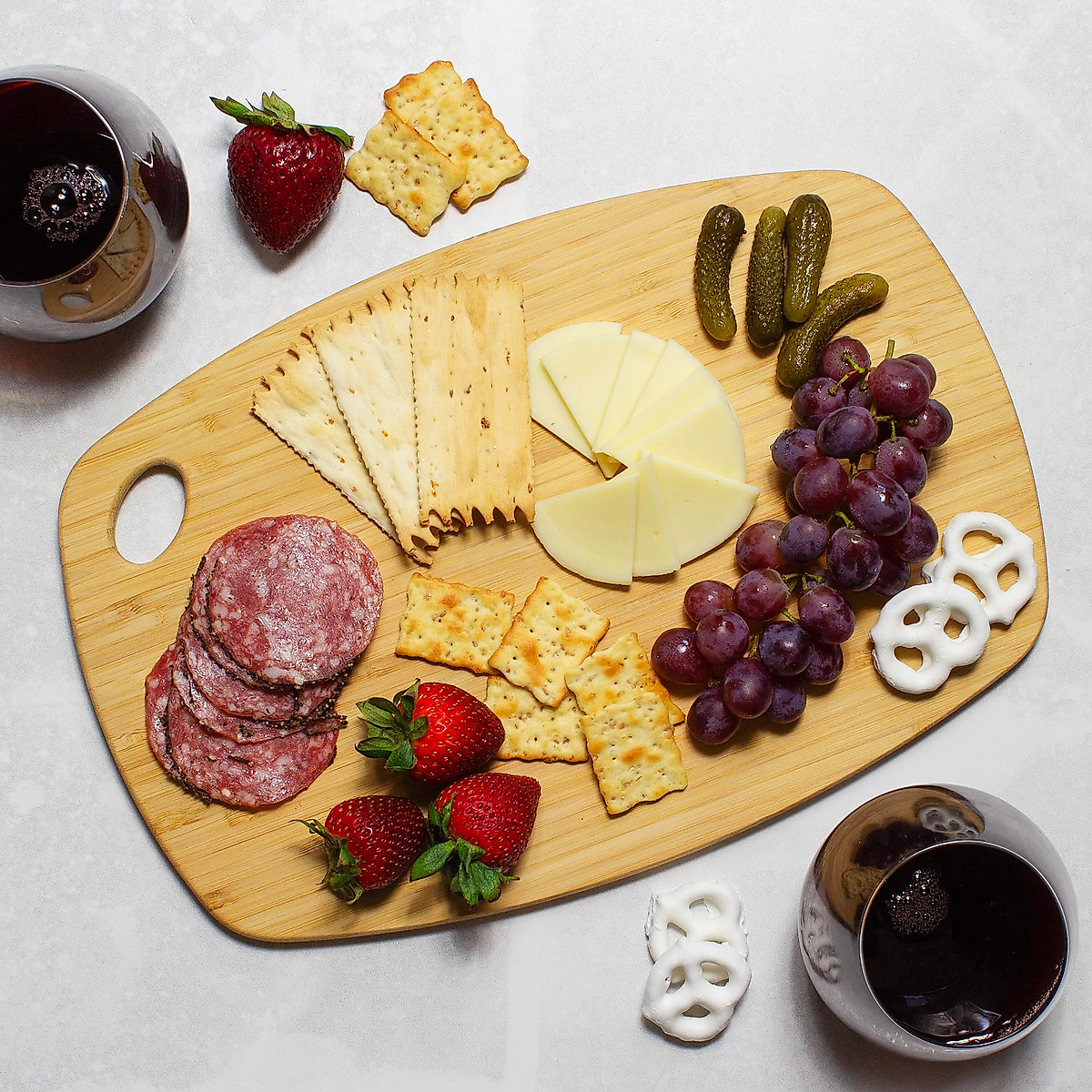 Totally Bamboo Jet Series Dishwasher Safe Bamboo Cutting Board, Medium, 13-1/2" x 9"