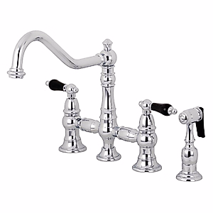 Kingston Brass KS3271PKLBS Duchess Bridge Kitchen Faucet, Polished Chrome