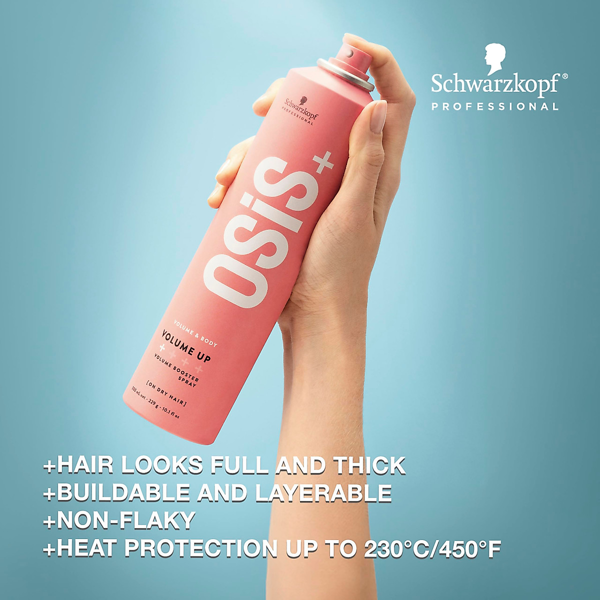 OSiS+ Volume Up Booster Spray, 8.9 oz – Lightweight Flexible Style Control – Textured Volume with Natural Movement and Feel – Volumizing Hair Spray