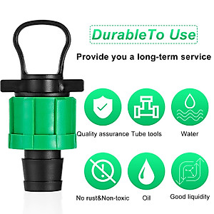 Hotop 20 Pieces 1/2 Inch Drip Tubing End Drip Irrigation Tubing End Cap Plug Universal End Cap Fitting Drip Tubing End Plug Connectors for 1/2 Inch Tubing for Garden Greenhouse, Flower Bed, Lawn