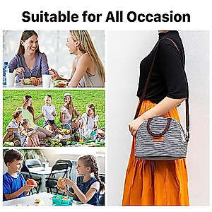 DANIA & DEAN Insulated Lunch bag, Durable Freezable Lunch Box for Women/Men Double Zippers Wide Open Tote Bag Leakproof Thermal and Cooler Reusable Lunch Tote Bag for Office/Outdoor