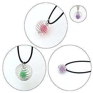 JIALEEY Spiral Bead Cages Pendants, 30 PCs 3 Sizes Silver Plated Stone Holder Necklace Cage Pendants Findings for Jewelry Making and Crafting