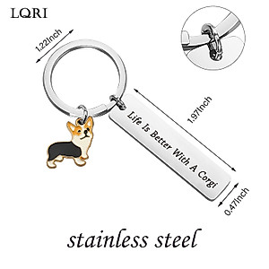 LQRI Corgi Dog Keychain Corgi Lover Gift Life is Better with A Corgi Keychain Pet Owner Corgi Gift Corgi Mom Dad