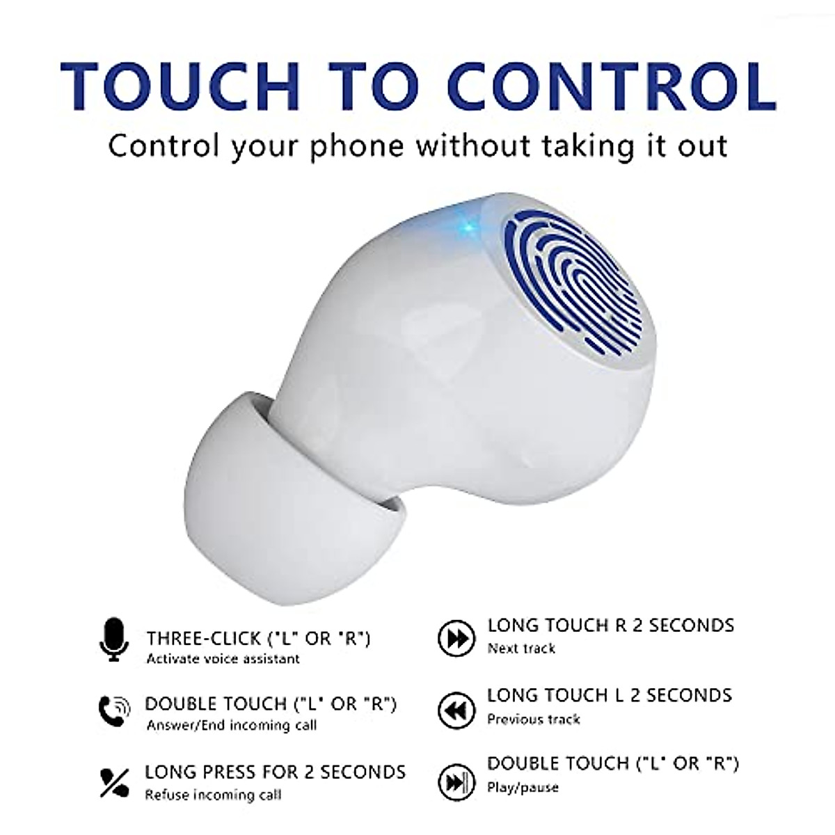 Halfic Kids Wireless Earbuds for Small Ears – Bluetooth 5.0 Headphones with Microphone and Noise Reduction – 36H Playtime IPX5 Waterproof Touch Control, HiFi Stereo Earphone for Adult